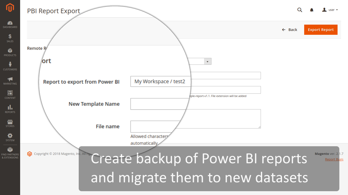 Power BI Integration Plus extension for Magento