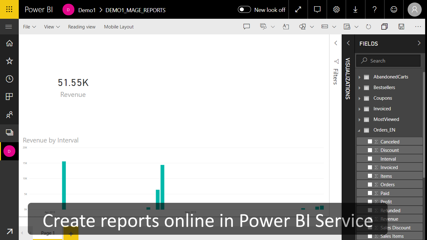 Power BI Integration extension for Magento